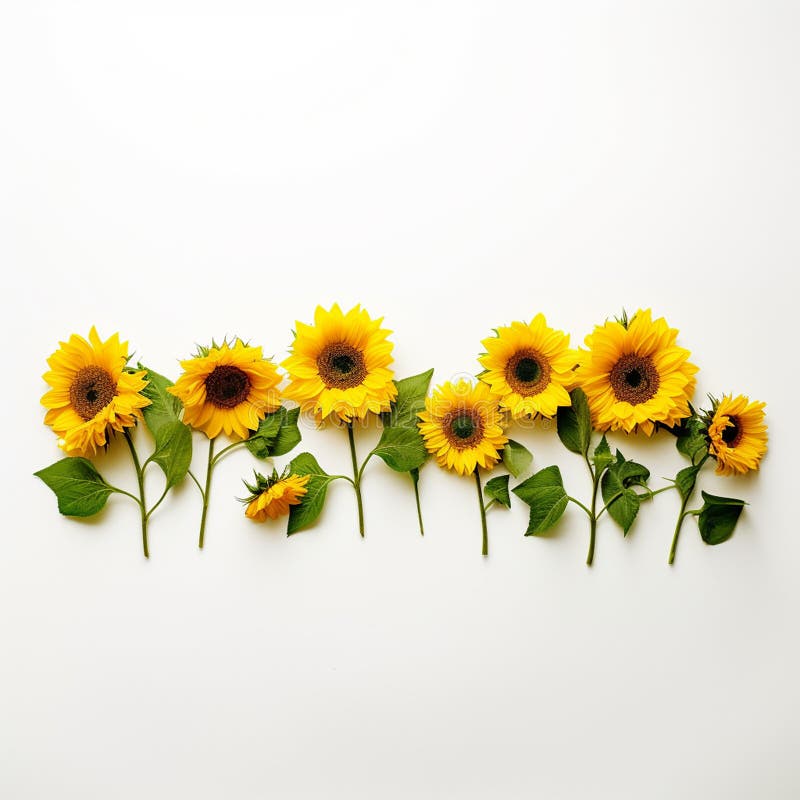 Aesthetic Sunflower Frame Simple Beauty Stock Illustration ...