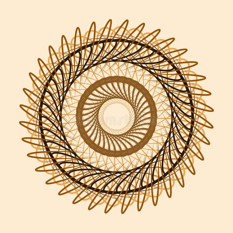 Aesthetic Symmetrical Abstract Circle Design Stock Illustration ...