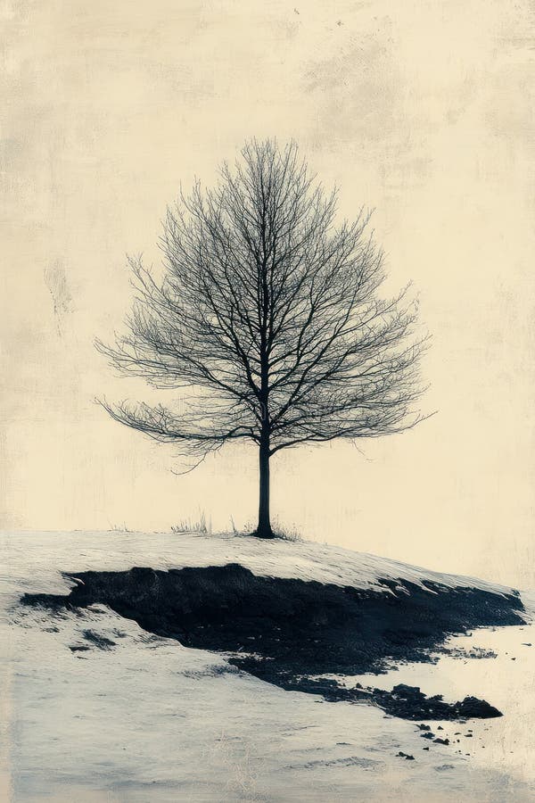 Aesthetic Tree Minimal Artwork Stock Illustration - Illustration of ...