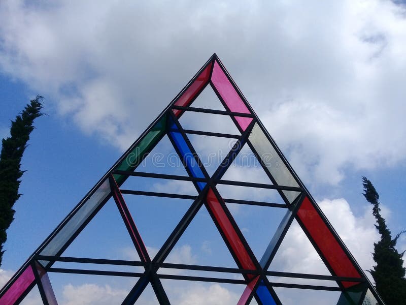 Aesthetic Triangle of Buildings in the Middle of a Park with a Clear ...