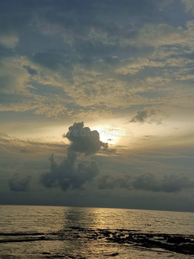 Aesthetic View of the Sky with Thick Clouds and Sunlight Stock Photo ...