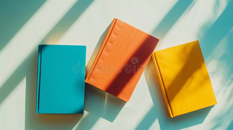 Aesthetic View on Three Books, Light Pastel Colours. Creative ...