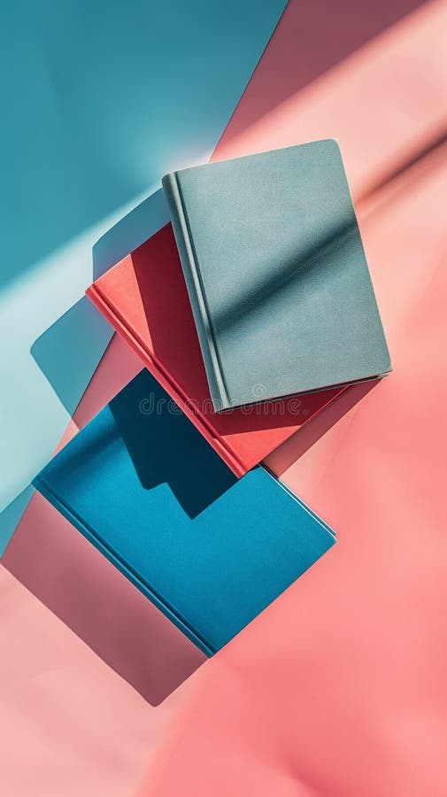 Aesthetic View on Three Books, Light Pastel Colours. Creative ...