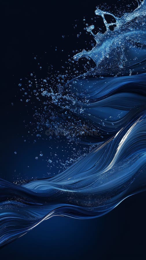 An Aesthetic Visualization of Water Flow in a Beautiful Deep Blue ...
