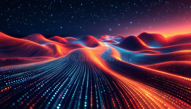 Aesthetic Wave Patterns Represent Data Flow in Smart Landscape Stock ...