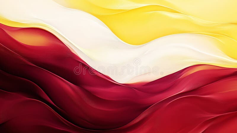 Aesthetic Wavy Dynamic Background. Deep Red, Yellow and White Colors ...