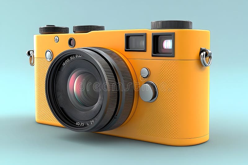 Vintage Yellow Camera stock illustration. Illustration of closeup ...