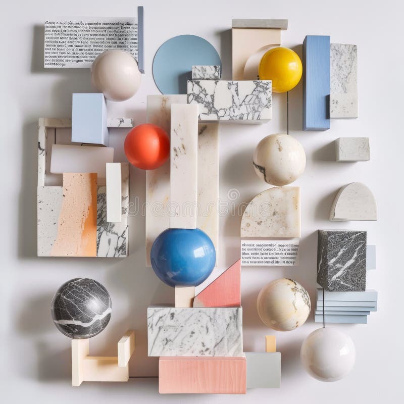 Abstract Geometric Shapes Composition Stock Image - Image of style ...