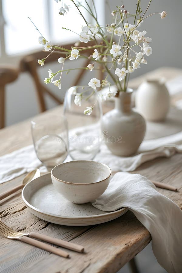 The Aesthetics of Imperfection in Table Setting Stock Illustration ...