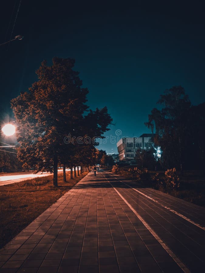 Aesthetics of the Night Path Stock Image - Image of night, aesthetics ...