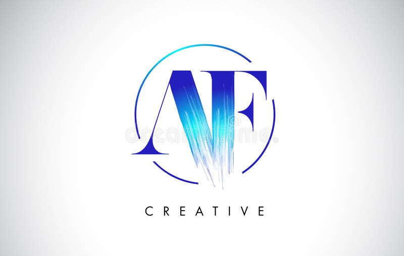 AF Brush Stroke Letter Logo Design. Blue Paint Logo Leters Icon Stock ...