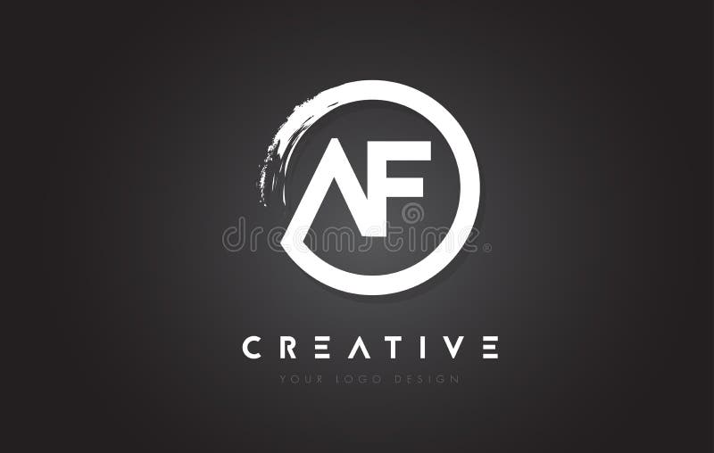 AF Circular Letter Logo with Circle Brush Design and Black Background ...
