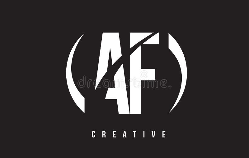 AF a F White Letter Logo Design with Black Background. Stock Vector ...