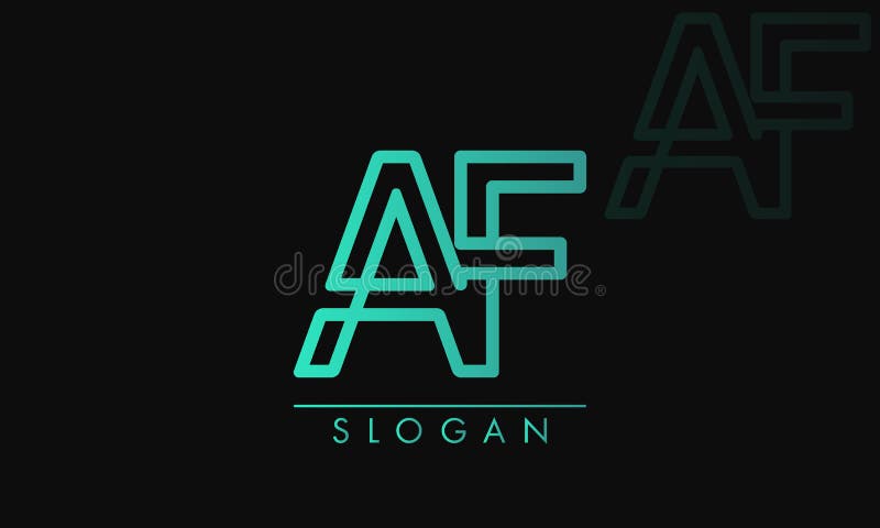 AF FA and a or F Letter Logo Design Template Vector Stock Illustration ...