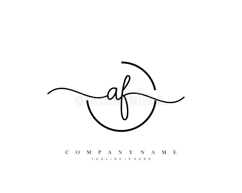 AF Initial Handwriting Logo Vector Stock Vector - Illustration of ...