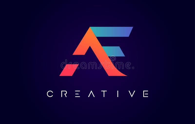 AF Logo Letter Design with Modern Creative Concept and Orange Blue ...