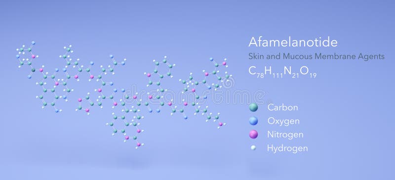 Afamelanotide Molecule, Molecular Structures, Synthetic Peptide, 3d ...