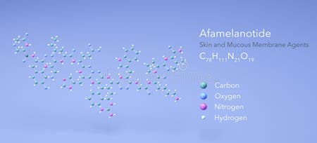 Afamelanotide Molecule, Molecular Structures, Synthetic Peptide, 3d ...