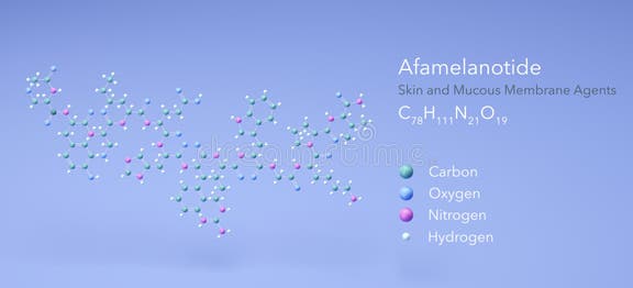 Afamelanotide Molecule, Molecular Structures, Synthetic Peptide, 3d ...