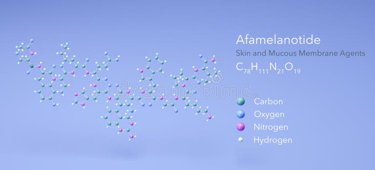 Afamelanotide Molecule, Molecular Structures, Synthetic Peptide, 3d ...