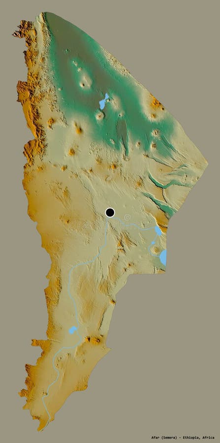 Afar, State of Ethiopia, on Solid. Relief Stock Illustration ...