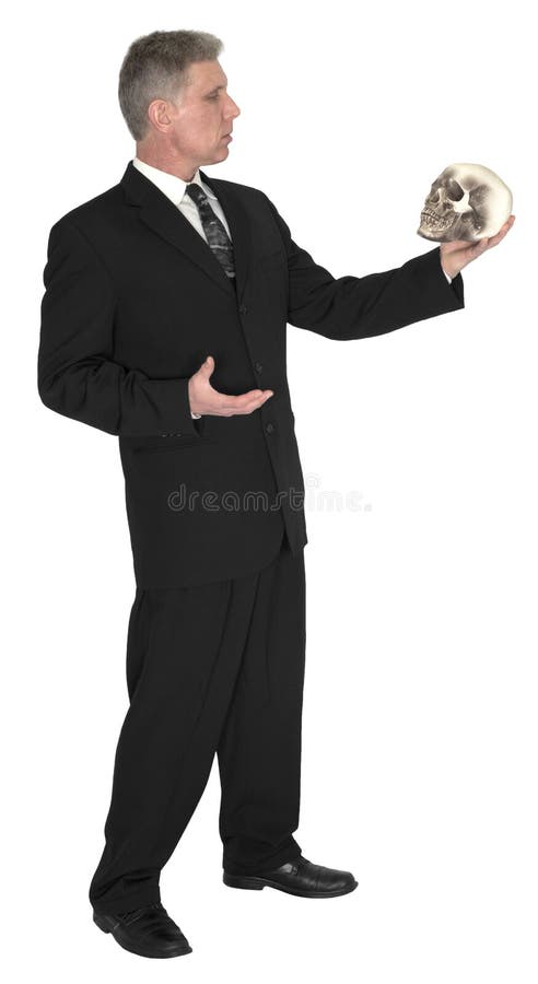 Affärsman Shakespeare Hamlet Isolated Arkivfoto - Bild av konstigt ...