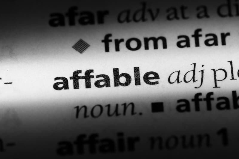 Affable stock photo. Image of paper, isolated, definition - 114408056