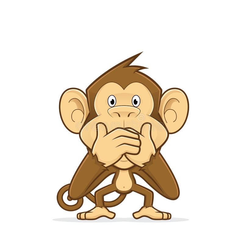 Affe, Der Seine Ohren Schließt Vektor Abbildung - Illustration von taub ...