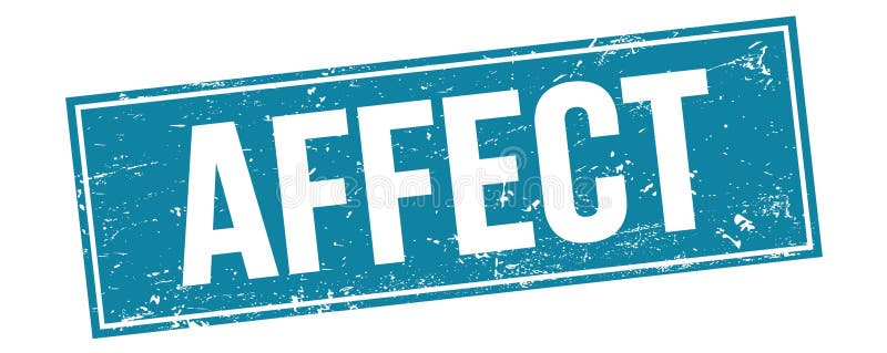 AFFECT Text on Blue Grungy Rectangle Stamp Stock Illustration ...