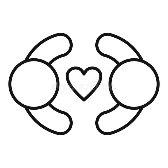 Affection Couple Icon, Outline Style Stock Vector - Illustration of ...