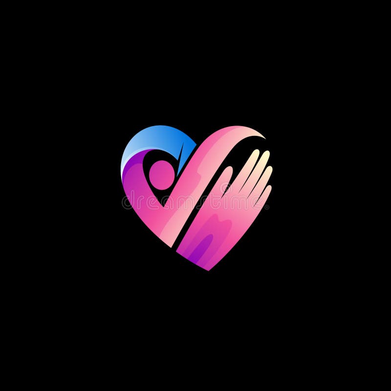 Affection Icon with a Heart and Person Logo in One Design Stock Vector ...