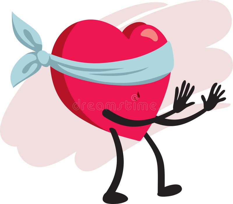 Heart in Blindfold Love is Blind Concept Vector Stock Vector ...