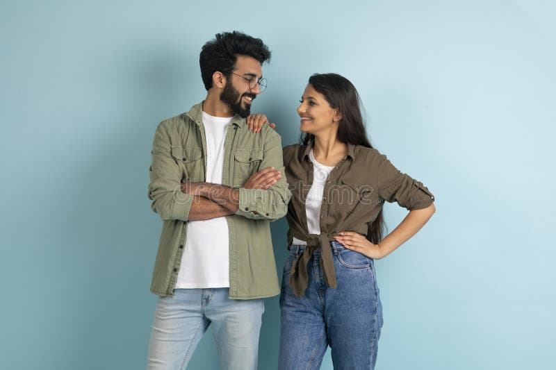 Affectionate Beautiful Millennial Indian Couple Looking at Each Other Stock Image - Image of ...