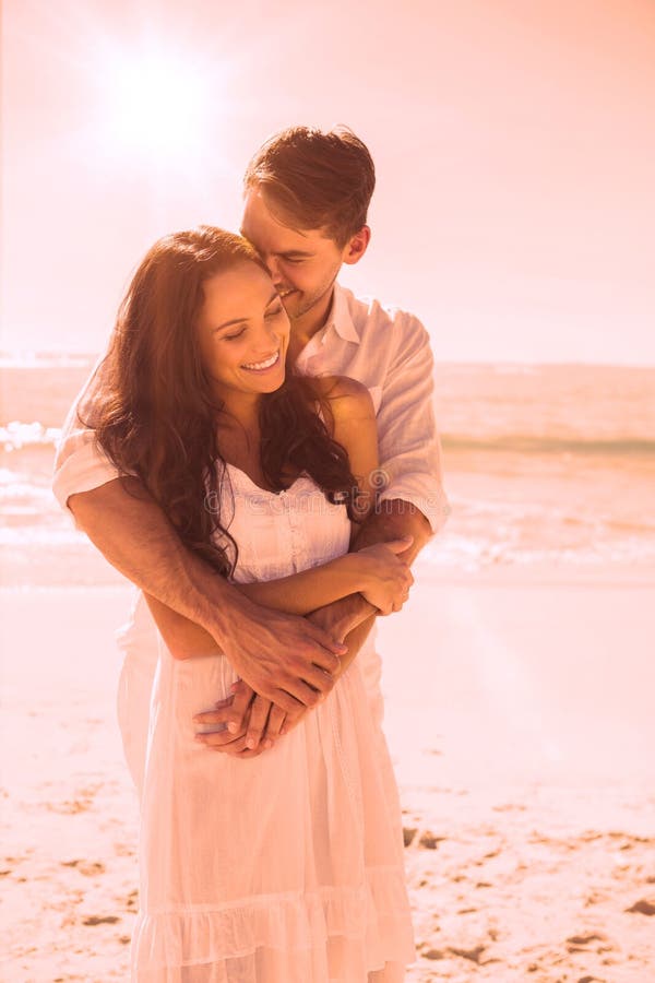 Affectionate Couple Cuddling Stock Illustration - Illustration of happy ...