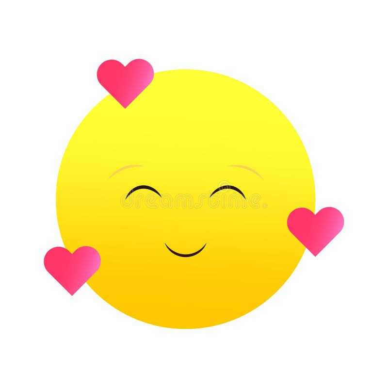 Affectionate Emoji with Heart Eyes. Loving Expression. Vector ...