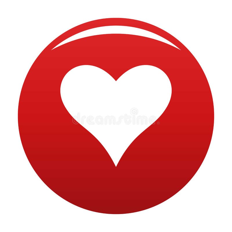 Affectionate Heart Icon Vector Red Stock Vector - Illustration of ...