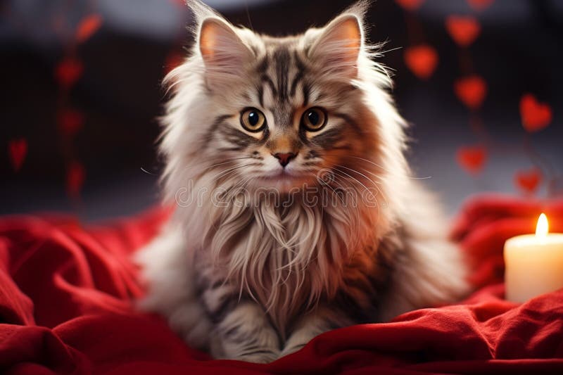 Affectionate Kitty Cute Kitten with a Heart Spreading Warmth and Joy ...