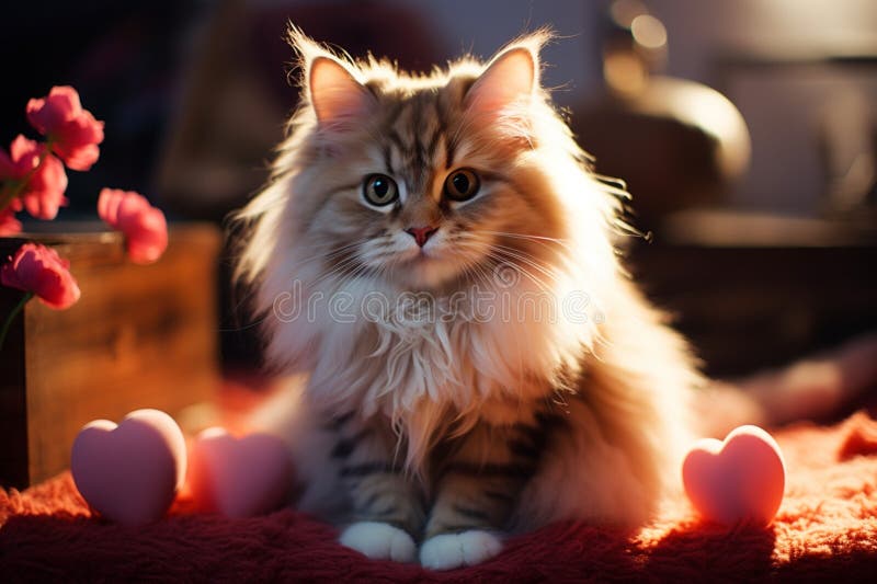 Affectionate Kitty Cute Kitten with a Heart Spreading Warmth and Joy ...