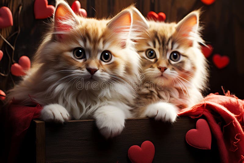 Affectionate Kitty Cute Kitten with a Heart Spreading Warmth and Joy ...