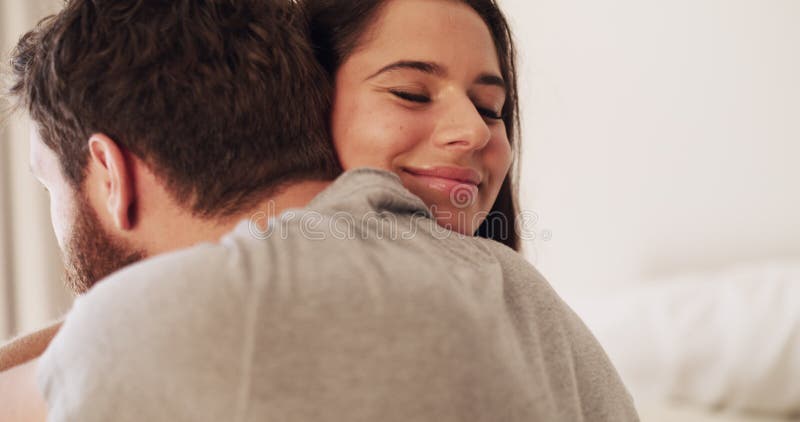 Affectionate And Loving Couple Hugging Smiling And Holding One Another