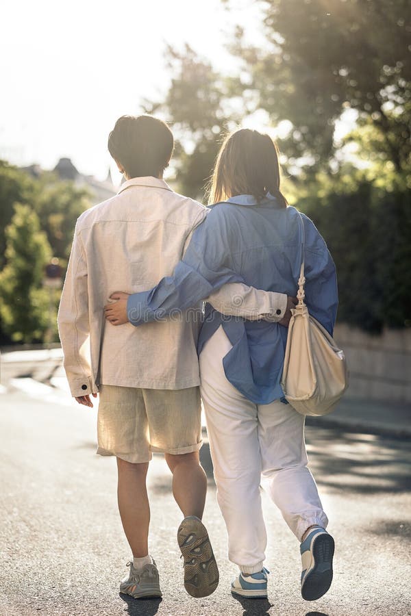 Affective Couple in the City Stock Image - Image of enjoyment ...