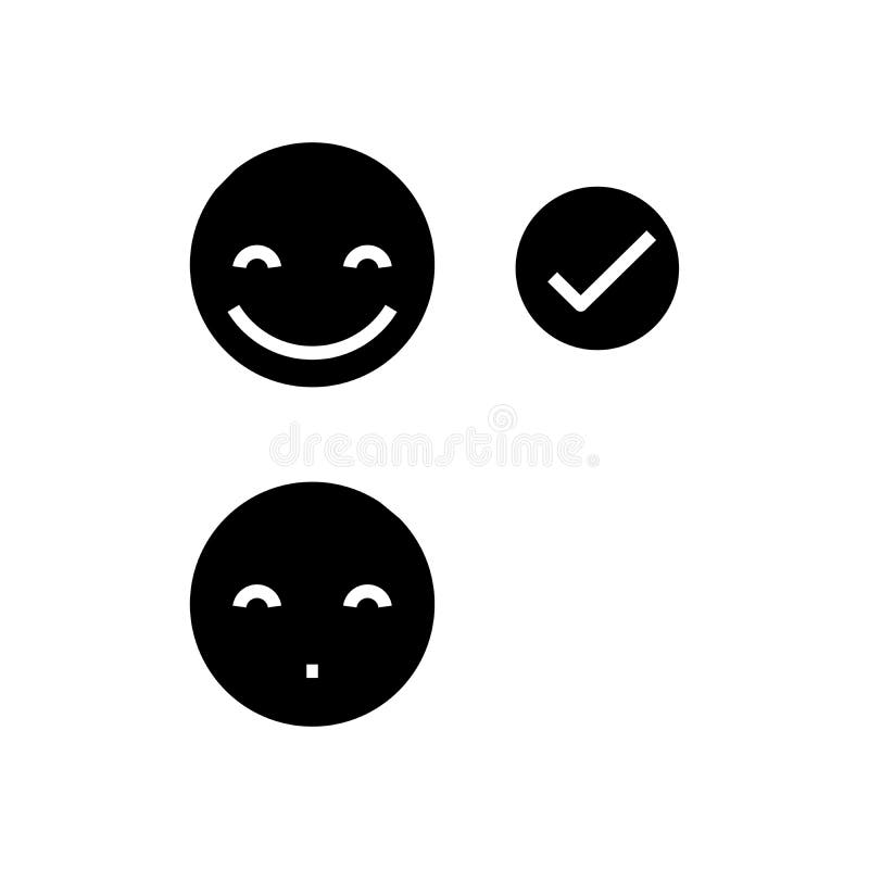 Affective Evaluation Black Icon, Concept Illustration, Vector Flat ...