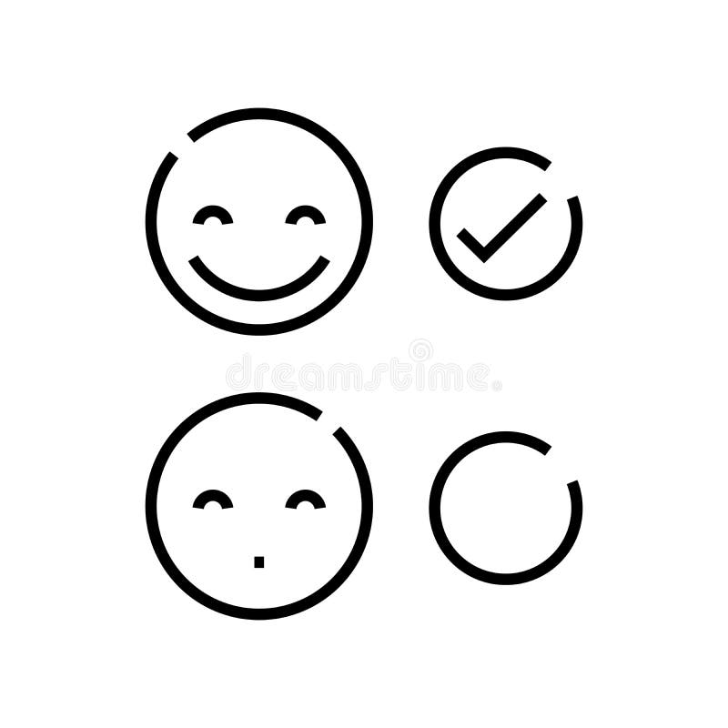 Affective Evaluation Line Icon, Concept Sign, Outline Vector ...