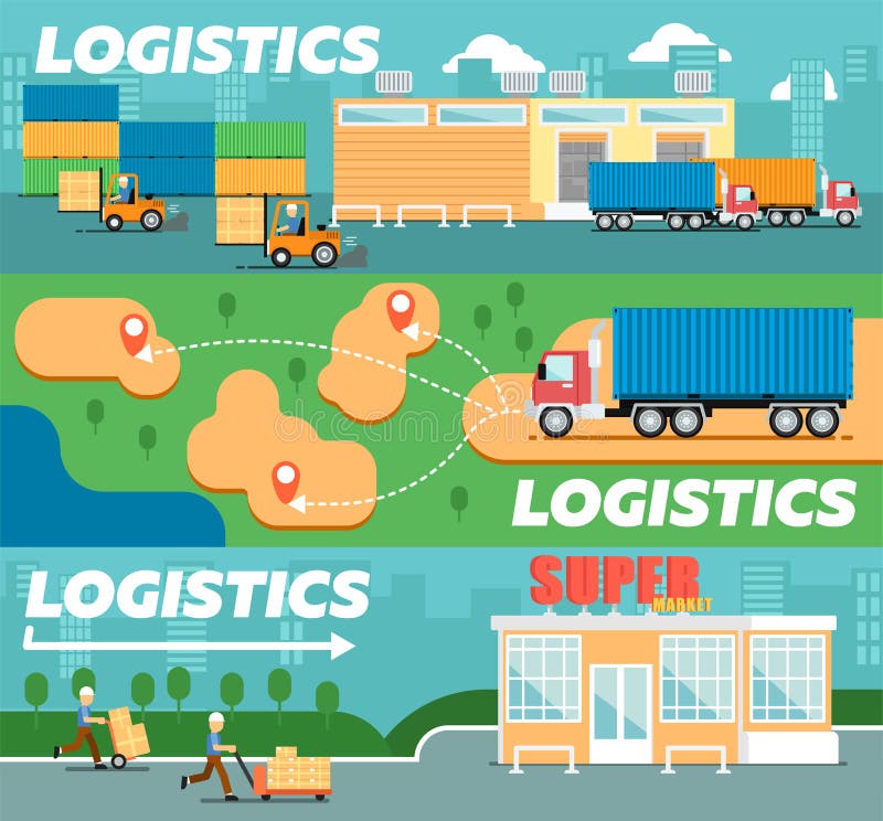 Logistique Et Distribution/chemin De Produit Illustration Stock ...