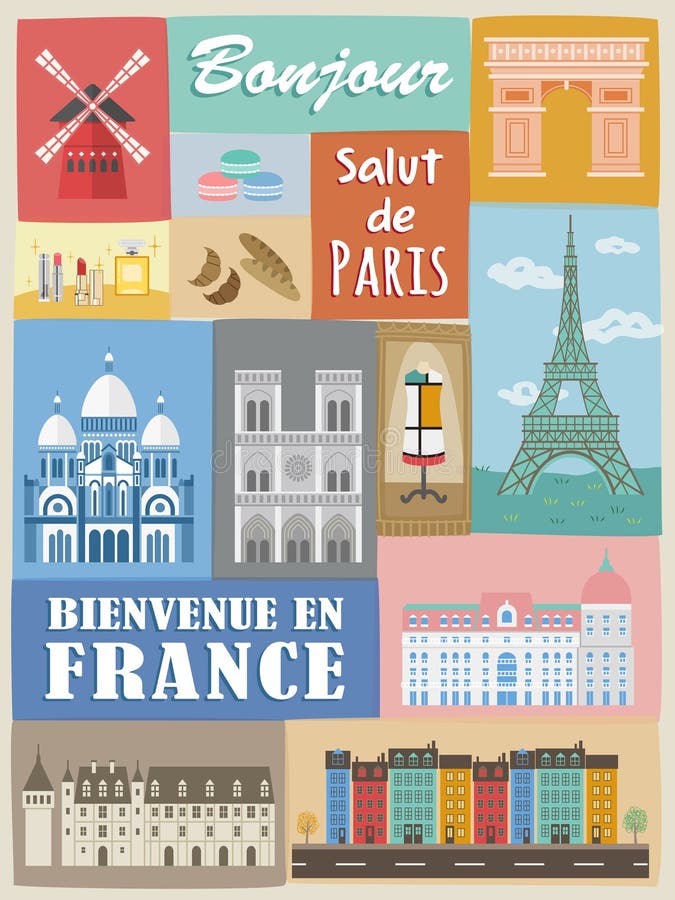 Affiche moderne de Frances illustration de vecteur. Illustration du ...