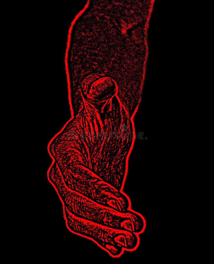 Affiche rouge de main illustration stock. Illustration du toujours ...