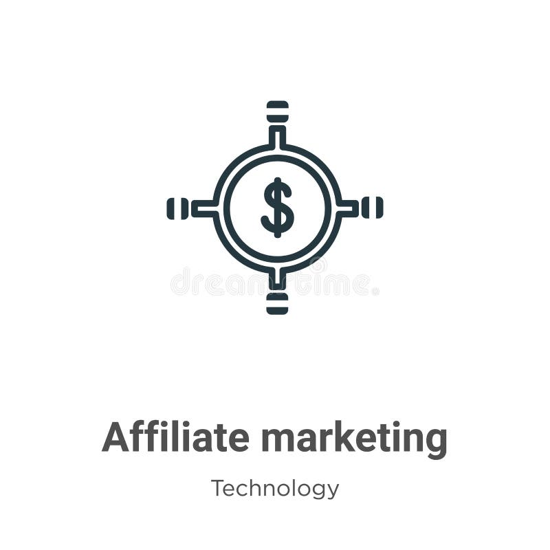 Affiliate Marketing Outline Vector Icon. Thin Line Black Affiliate ...