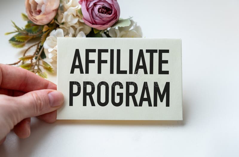 Affiliate Program Text Written on a Note on the Office Background Stock ...