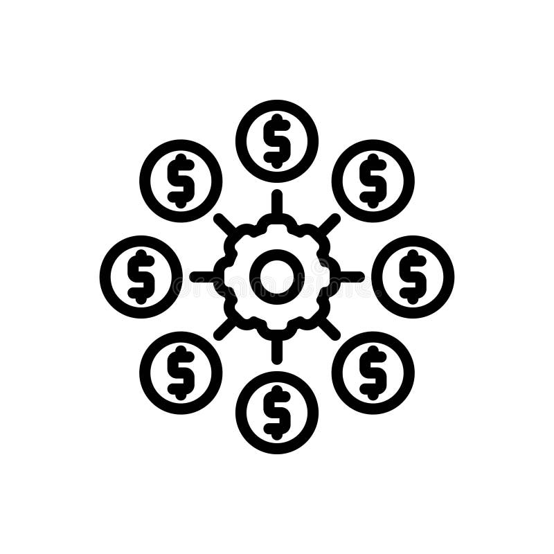 Black Line Icon for Affiliated, Modulate and Connect Stock Illustration ...