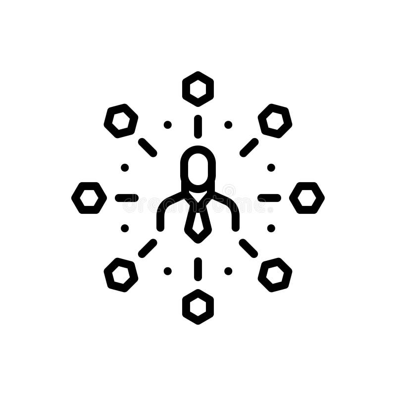 Black Line Icon for Affiliates, Modulate and Connection Stock Vector ...